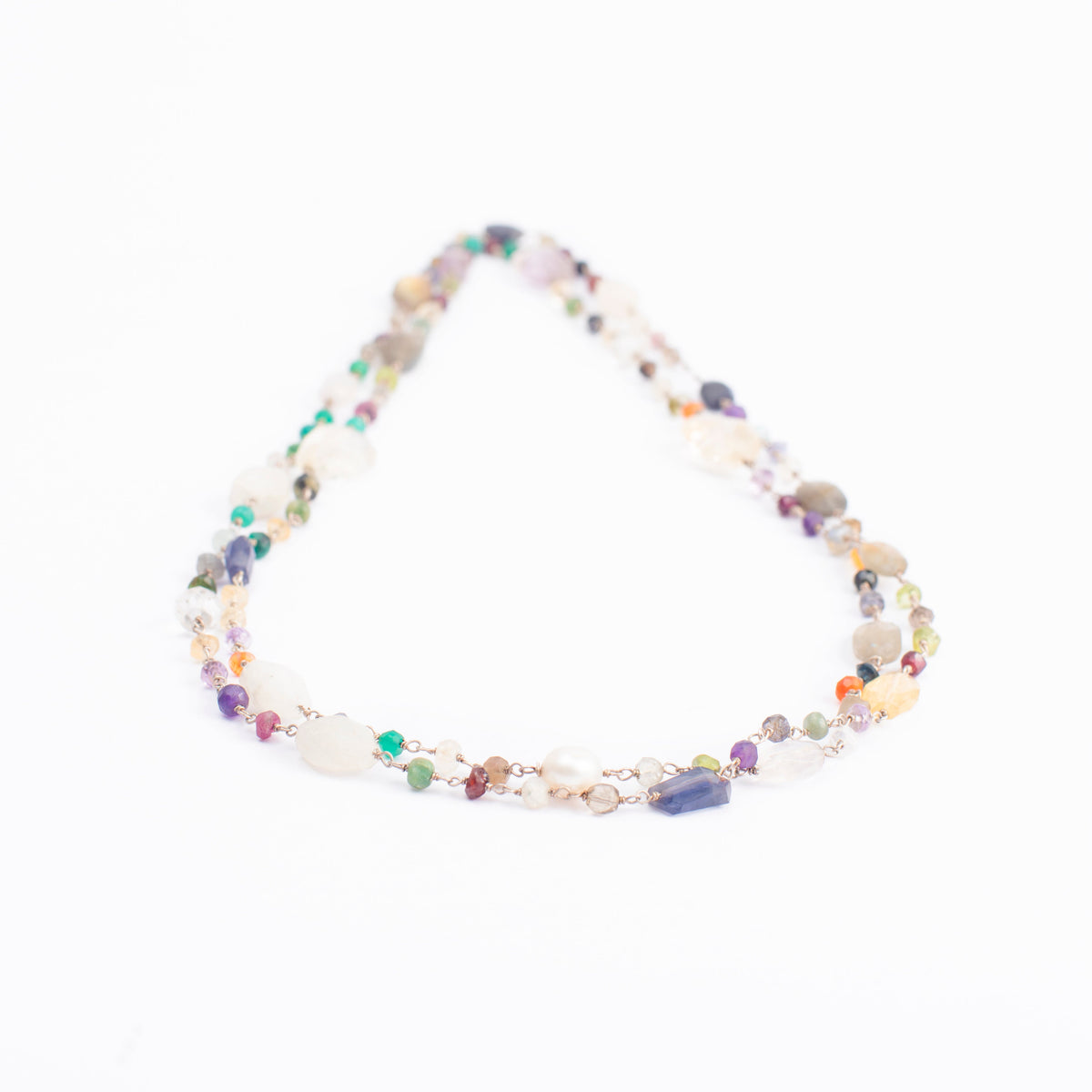 Multistone Multishaped Long Necklace – Love Rocks